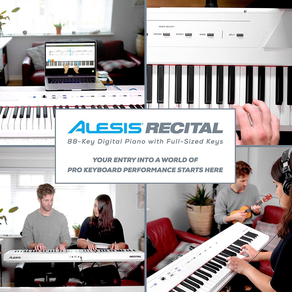 Alesis Recital White 88 Key Digital Piano - The Keyboard Piano Shop